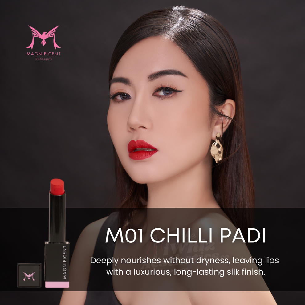Magnificent Hydra Matte Lipstick - M01 Chilli Padi – i.Whiz Aesthetics Co.